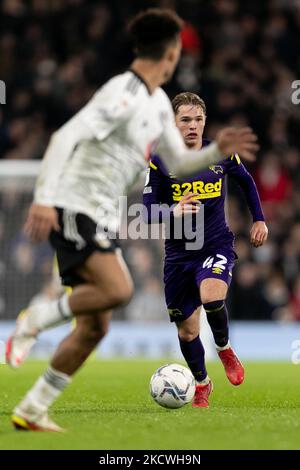 Liam Thompson of Derby County in action during the Sky Bet Championship ...