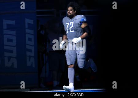 Detroit Lions guard Halapoulivaati Vaitai (72) during an NFL ...