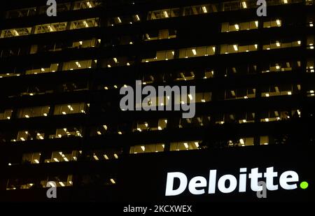 Deloitte logo. Monday, December 13, 2021, in Edmonton, Alberta, Canada ...