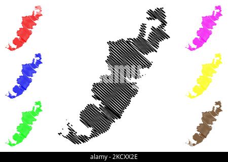 Hirado island (Japan, East Asia, Japanese archipelago) map vector ...