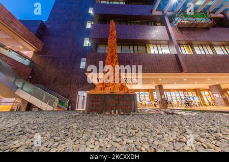 Hong Kong, China, 7 Dec 2021, The city of Tsuen Wan seen by drone from ...