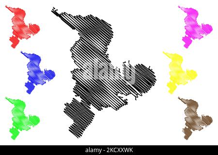 Fukushima island (Japan, East Asia, Japanese archipelago) map vector ...