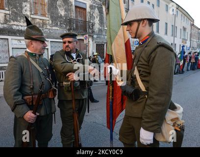 Reenactors in Italian army uniforms during the celebration of the ...