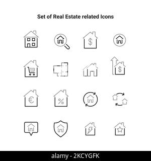 Building restoration line icons collection. Home refurbishment ...