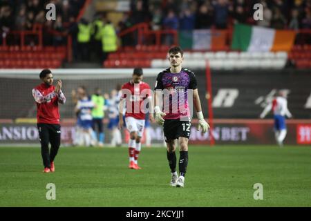 Bristol City goalkeeper Max O'Leary (right) makes a save during the Sky ...