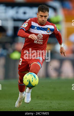 Adrian Embarba of Espanyol in action during the La Liga Santander match ...