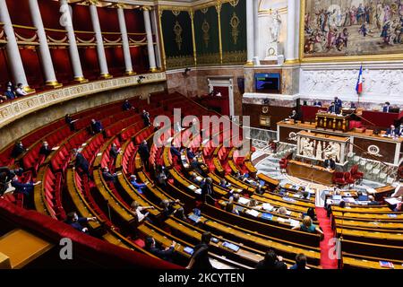 A part of the hemicycle. Public session at the National Assembly. The ...