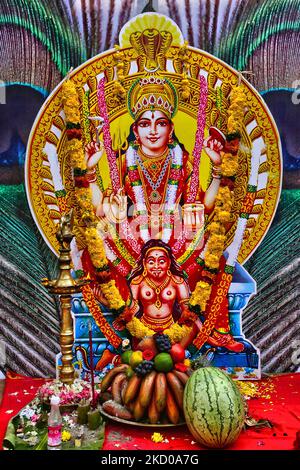 Devotees seen praying during the ritual. Jagran is a Hindu ritual ...