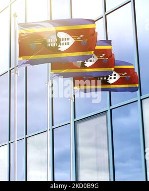 In swaziland waving flag and sky Stock Photo - Alamy