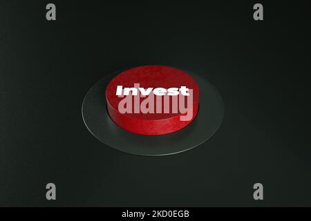 invest button over black background, 3d render Stock Photo - Alamy