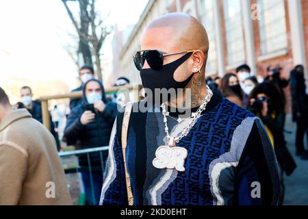 Samuel Ratumaitavuki arrives at Fendi during the MFW 2022 in Milan ...