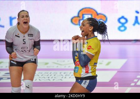 Jessica Rivero of Trentino Rosa celebrates during the Volleyball Serie ...