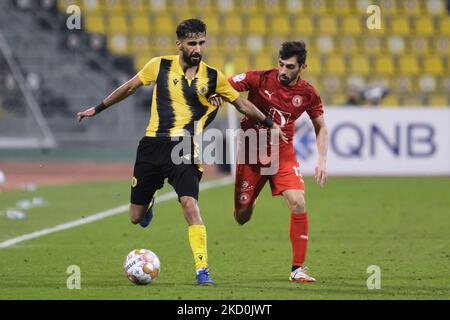 Bashar Rasan (13) of Qatar SC on the ball during the Qatar Stars League ...