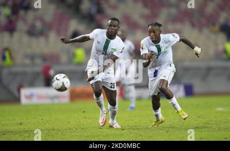Musa Noah Kamara of Sierra Leone celebrates scoring their first goal ...