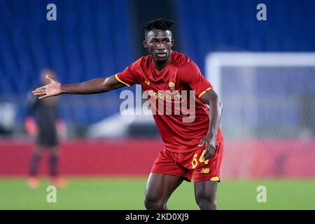 Felix Afena of AS Roma gestures during the Italian Cup match between AS ...