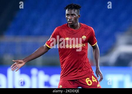 Felix Afena of AS Roma gestures during the Italian Cup match between AS ...