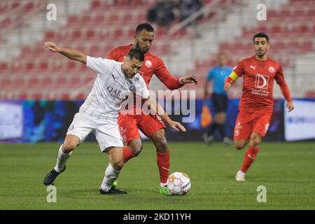 Rodrigo Tabata (12) of Al Sadd reacts during the Amir Cup quarter final ...