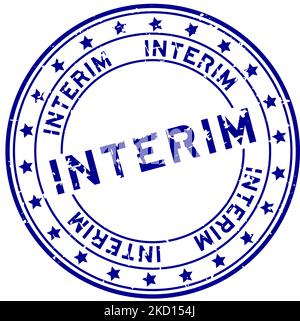 Grunge blue temporary word rubber seal stamp on white background Stock ...