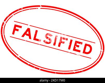 Grunge red falsified word rubber seal stamp on white background Stock ...