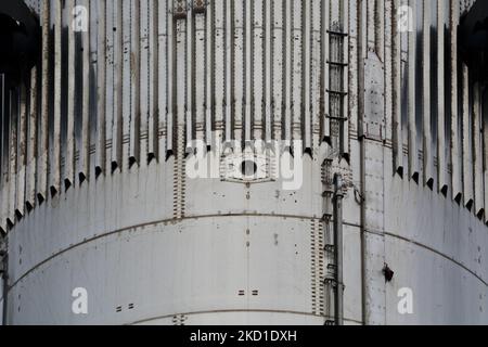 Details of the 4th prototype of Super Heavy Booster. (Photo by Reginald ...