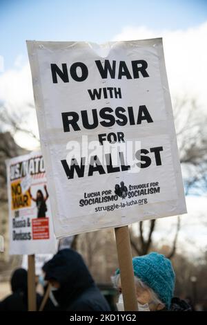 Anti-war activists gather at Columbus Circle, New York City to denounce ...