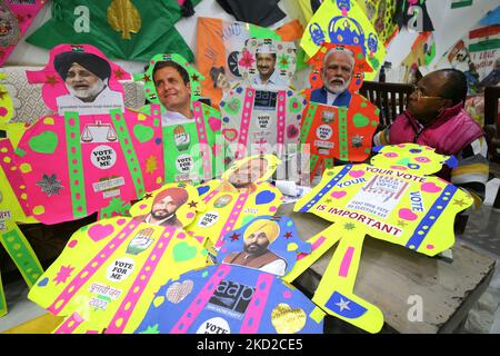 Kite maker Jagmohan Kanojia prepares special kites with pictures of ...