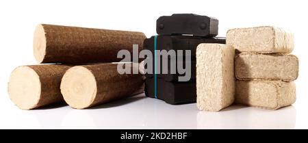 Firewood, Coal and Sawdust Briquettes - Compressed Wood Fire Logs on ...