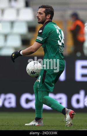Simone Colombi of Parma Calcio in action during the training session on ...