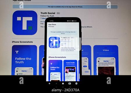 Illustration of the mobile application of former United States ...