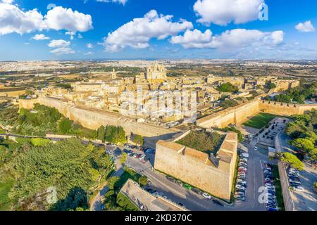 Aerial view of Mdina fortified town, Malta Stock Photo - Alamy