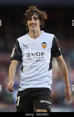 Bryan of Valencia CF reacts during the La Liga Santander match between ...