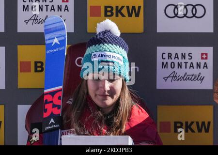 CRANS-MONTANA, SWITZERLAND - FEBRUARY 27: Corinne Suter of Switzerland ...