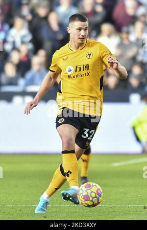 Wolverhampton Wanderers' Leander Dendoncker in action against Crusaders ...