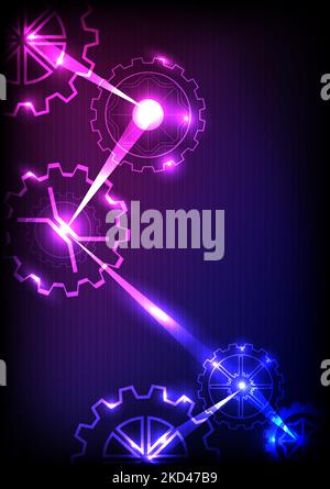 Vector gears engineering technology, mechanical background, full ...