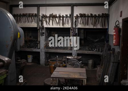 blacksmith tools and metal blanks in privet forge Stock Photo - Alamy