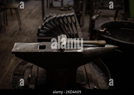 blacksmith tools and metal blanks in privet forge Stock Photo - Alamy