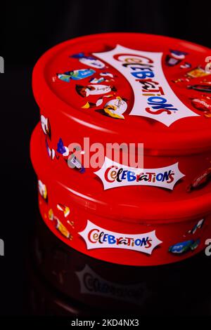 Plastic tub of Celebrations chocolate treat sweets 2022 Christmas ...