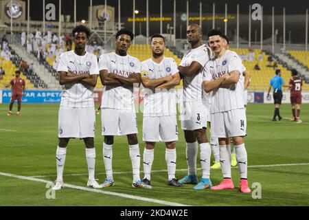 Rodrigo Tabata (12) of Al Sadd reacts during the Amir Cup quarter final ...