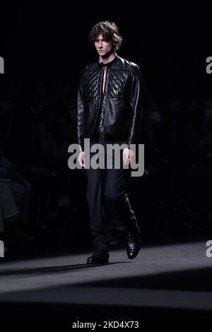 Model walks the runway at the Otrura fashion show during Mercedes Benz ...