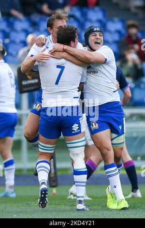Ali Price of Scotland celebrates scoring a try during the Guinness Six ...