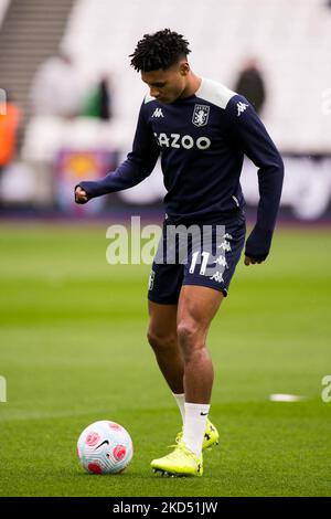 Ollie Watkins Of Aston Villa warms up during the Newcastle United v ...