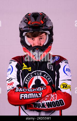 Connor Bailey of Belle Vue ATPI Aces during the Belle Vue Aces Media ...