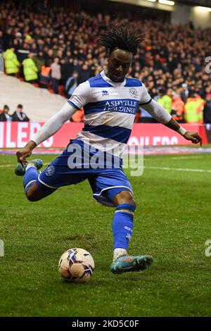 Osman Kakay #2 of Queens Park Rangers competes for the ball with Jack ...