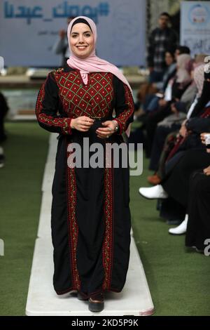 A young Palestinian woman an early 20th century traditional Palestinian ...