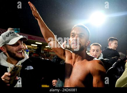 Alvechurch's goalscorer Danny Waldron celebrates at the end of the ...