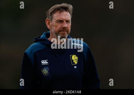 Alan Walker, Durham Coach, looks on during the MCC University match ...