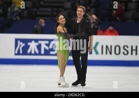 Madison Chock and Evan Bates of the United States, performs during the ...