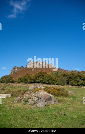 Hen Cloud, a rock formation forming part of the Roaches range of rocks ...