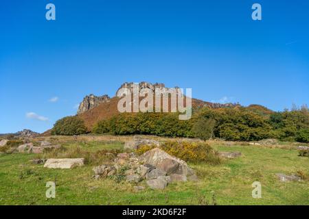 Hen Cloud, a rock formation forming part of the Roaches range of rocks ...