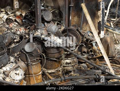 The remnants of Barabashovo Market, which was destroyed in a fire ...